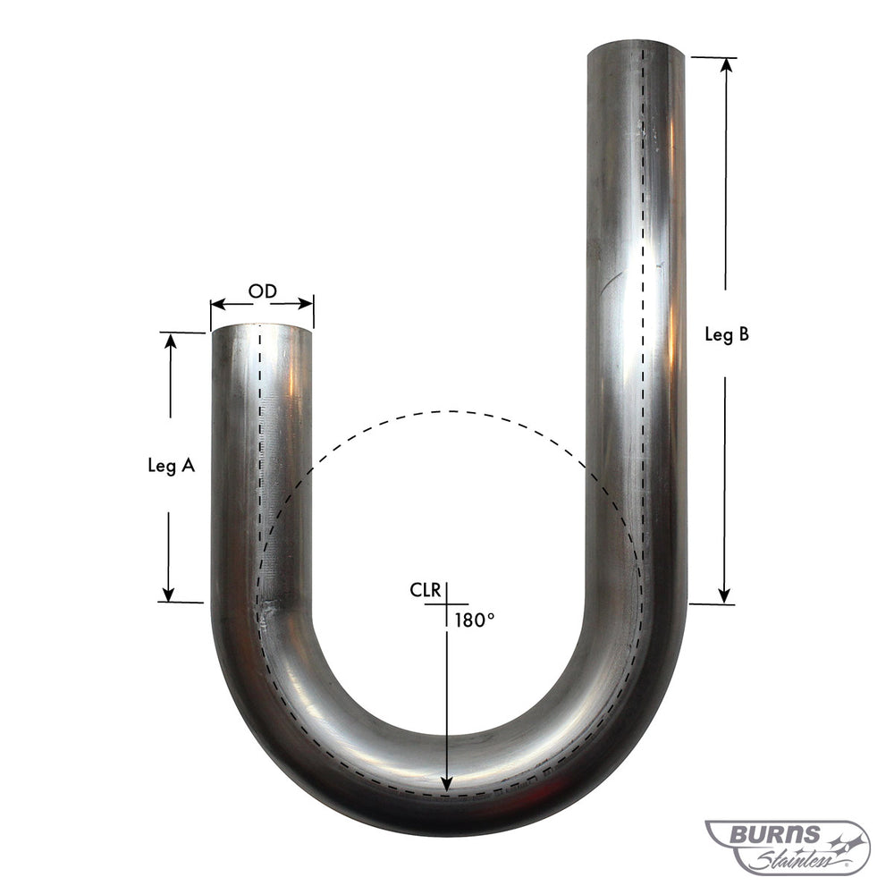 J Bend - Stainless Steel Exhaust Tubing, Mandrel Bent
